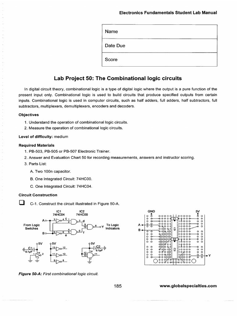 Project 7 - The Combinational Logic Circuits | PDF