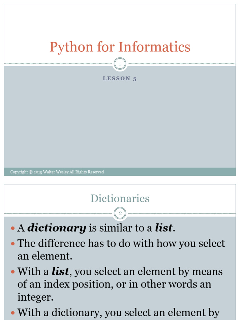05 - Dictionaries and Tuples | PDF | Software Engineering | Computing