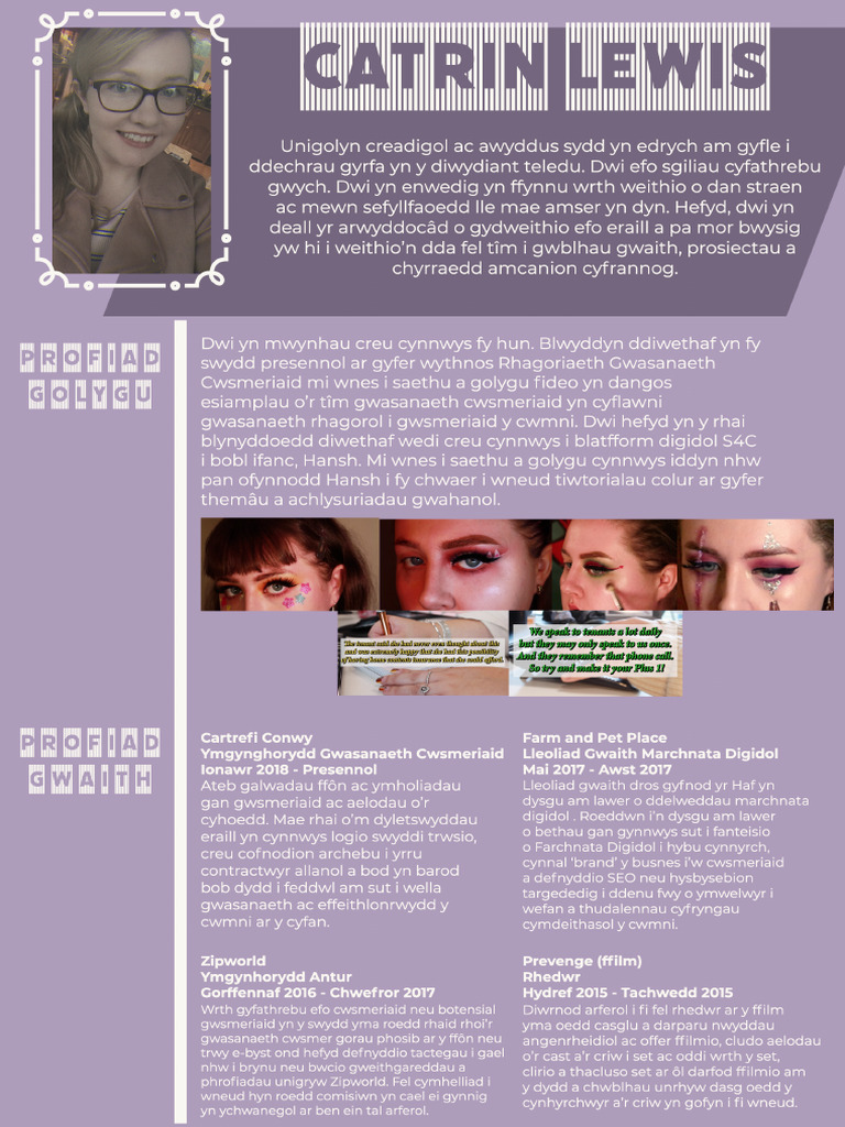 CV Catrin Lewis Swydd Golygydd Dan Hyfforddiant | PDF