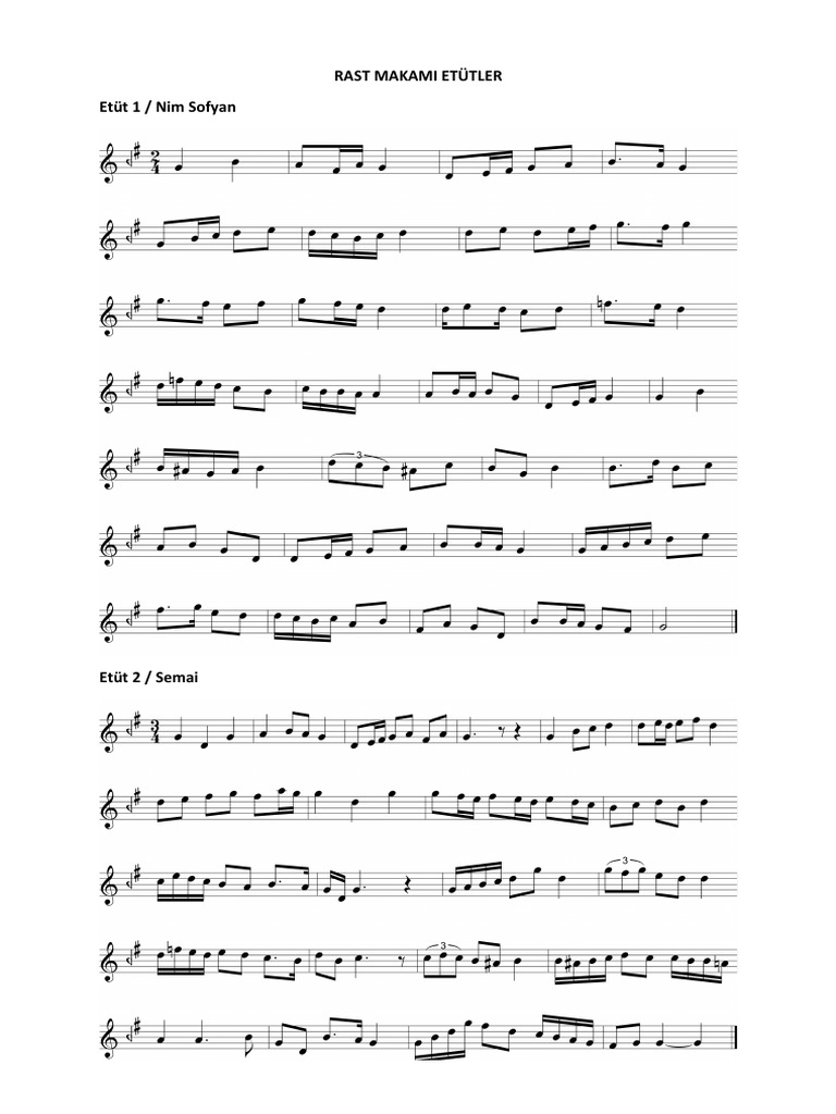 Rast Makami Etütler | PDF