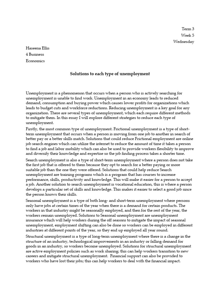 Econ. HW (May 17) 2 1 | PDF | Unemployment | Labour Economics