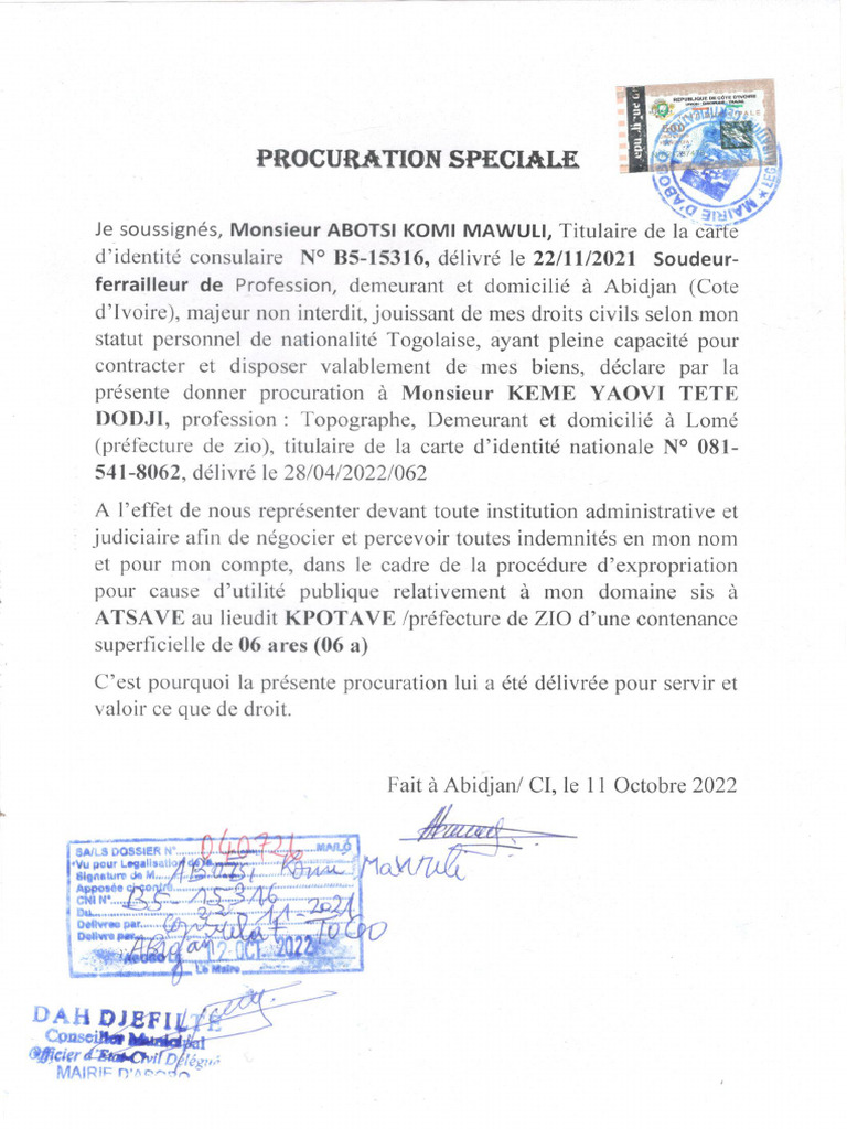 Procuration Speciale | PDF