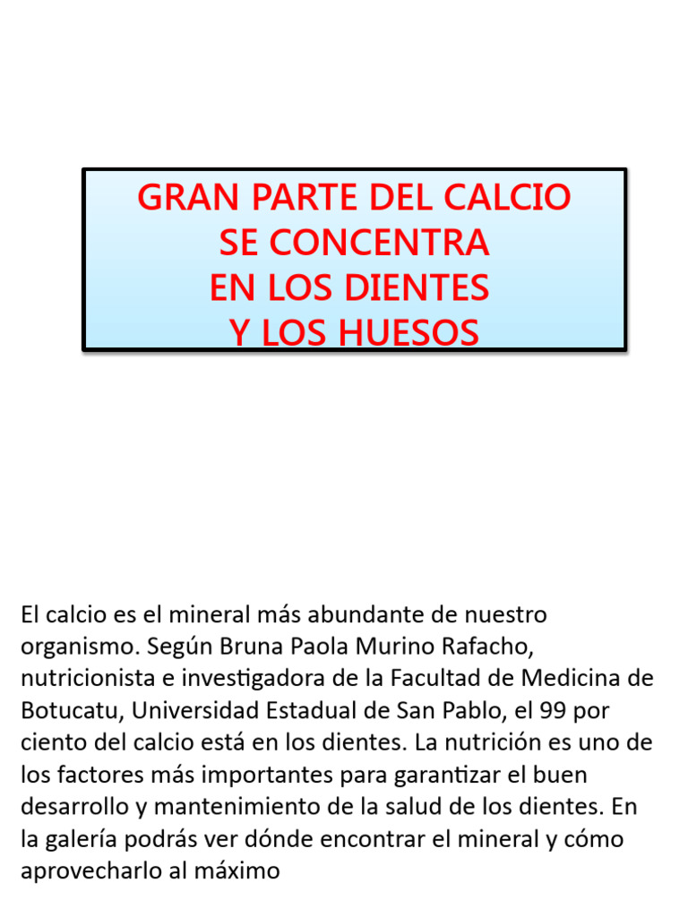 Calcio: Clave para Dientes y Huesos | PDF