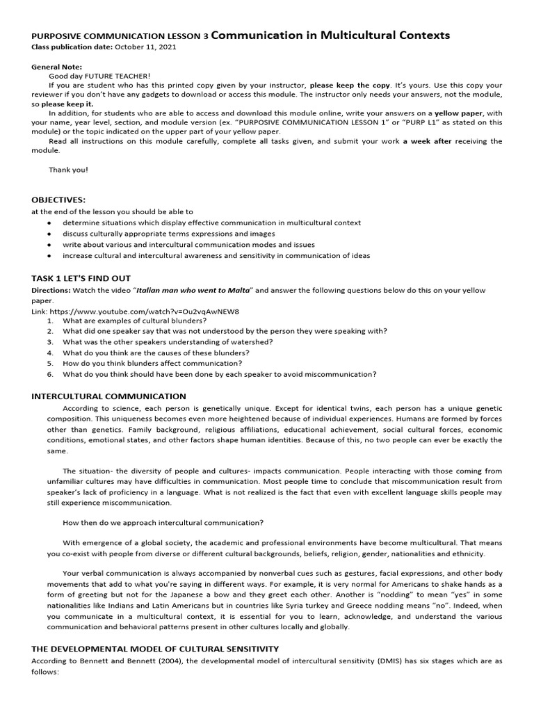 Multicultural Communication Guide | PDF | Communication | Cross ...