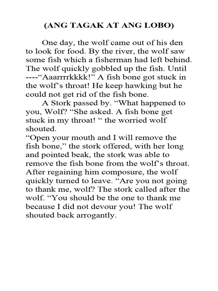 Ang Tagak at Ang Lobo | PDF