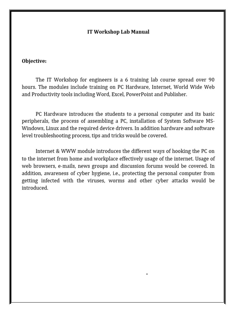 IT Workshop Guide for Engineers | PDF | Microsoft Excel | Windows 10