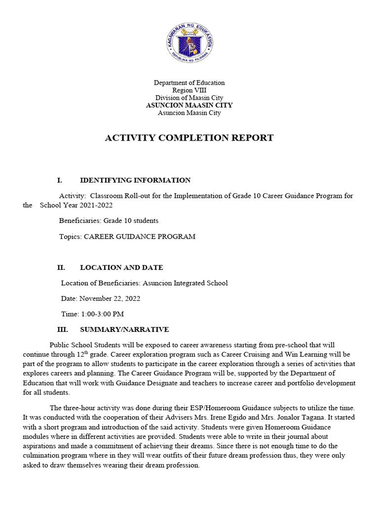 Acr Career Guidance Program - 101813 | PDF | Learning | Education Theory