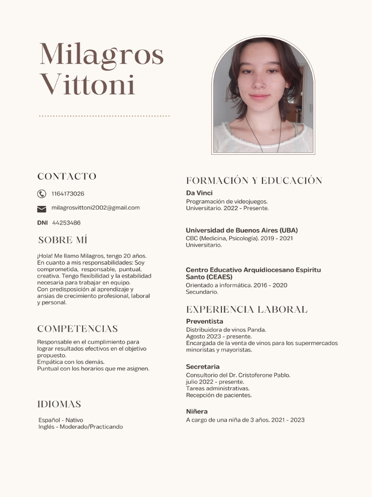 Milagros Vittoni CV | PDF