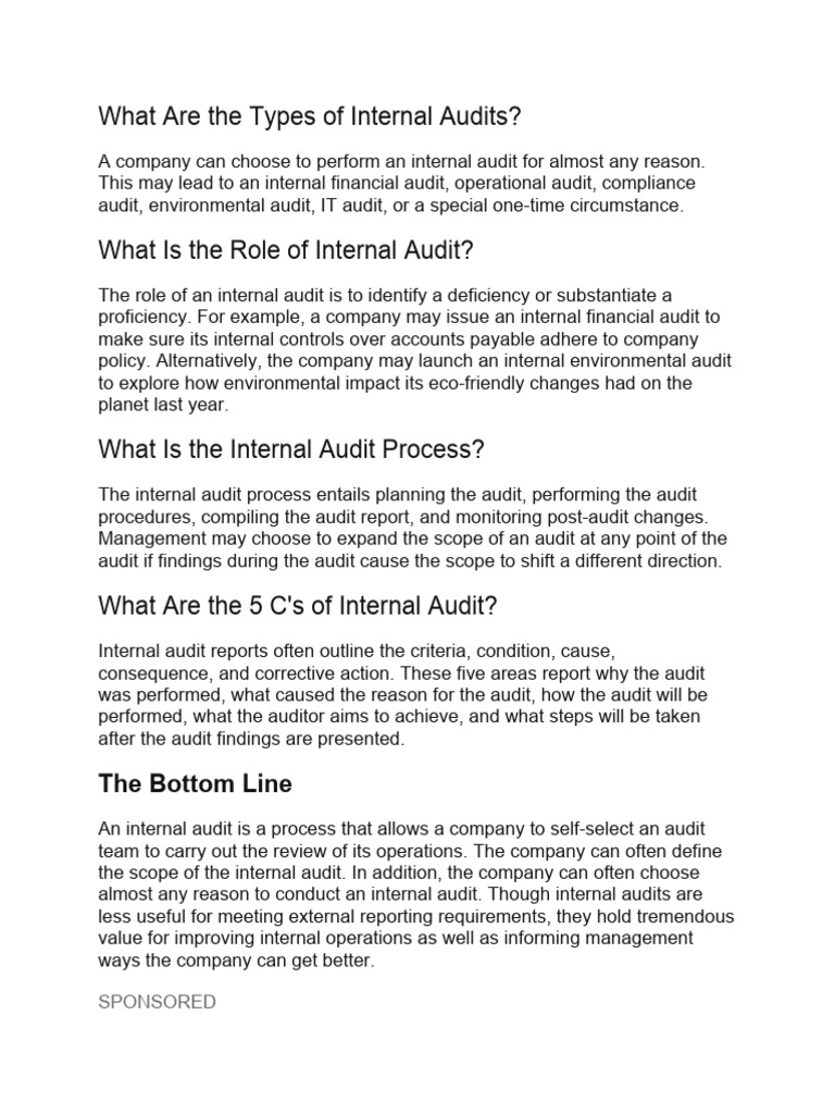 Internal Audit Process 5C | PDF