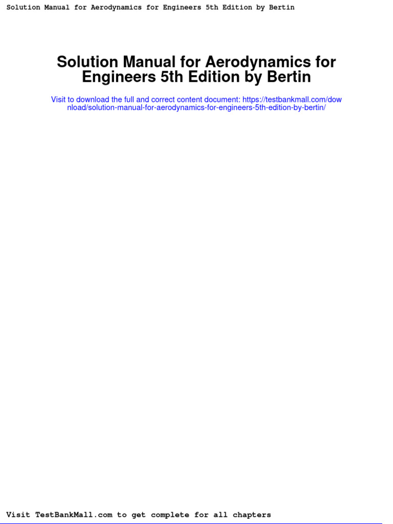 Full Download Solution Manual For Aerodynamics For Engineers 5th Edition by Bertin PDF Full ...