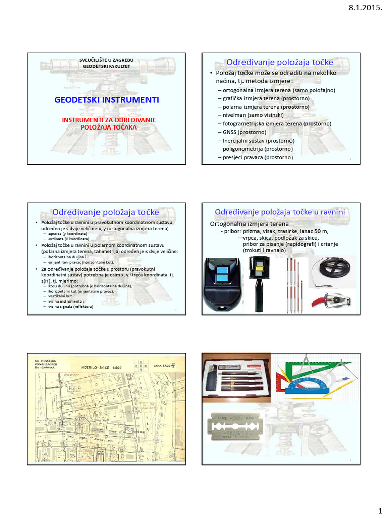13 Predavanje Instrumenti Za Odredjivanje Polozaja Tocaka | PDF