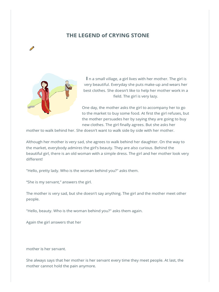 THE LEGEND of CRYING STONE - FOLKLORE LOVER | PDF