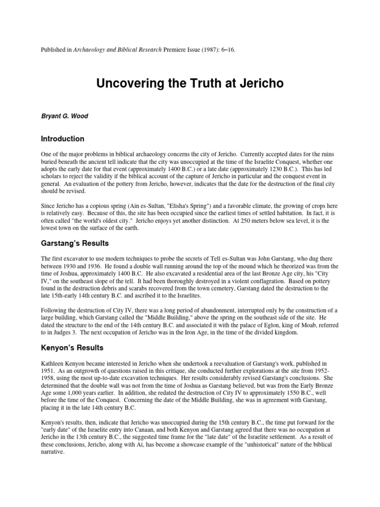 x9qP63c9Wh1Fl7D - Week 6 Wood Uncovering The Truth at Jericho | PDF