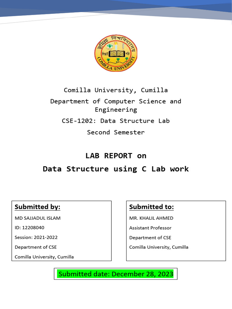 Lab Report On Data Structure Using C Lab Work | PDF | Queue (Abstract ... Lab Report On Data Structure Using C Lab Work | PDF | Queue (Abstract ...