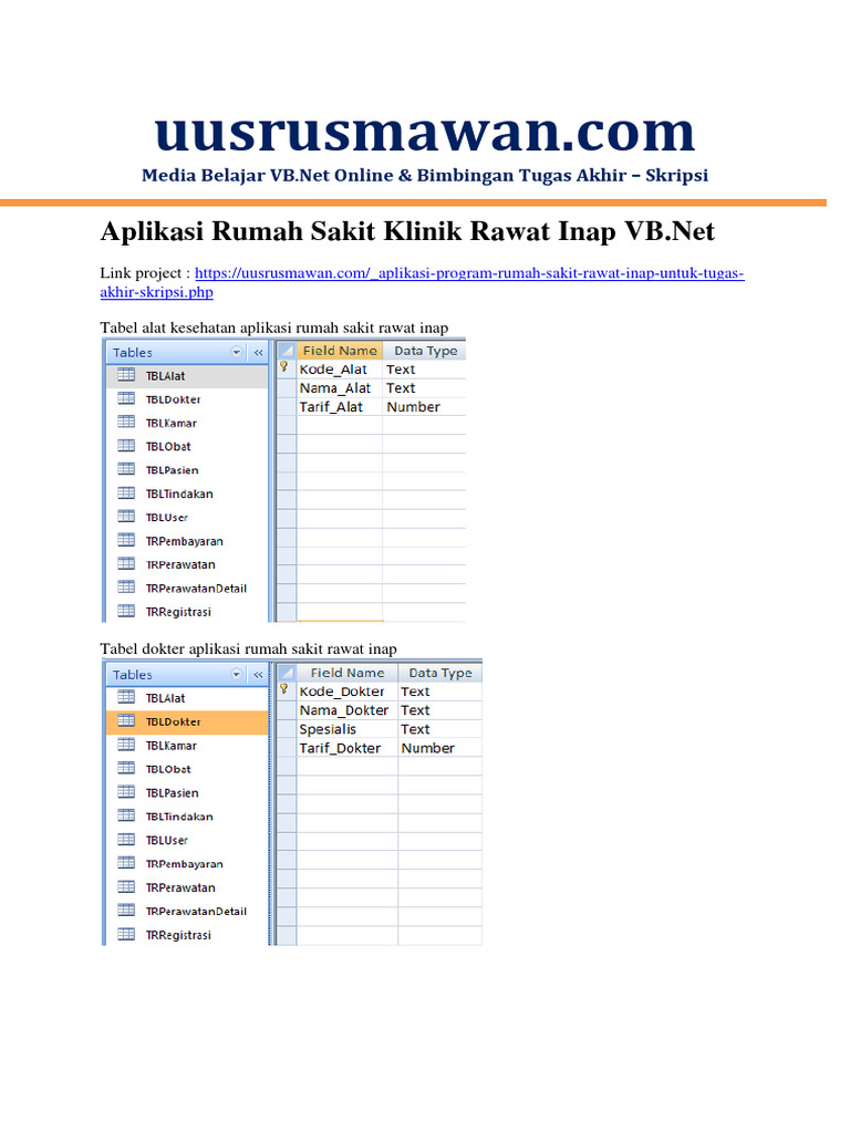 Aplikasi Program Rumah Sakit Klinik Rekam Medis Rawat Inap Untuk Tugas ...
