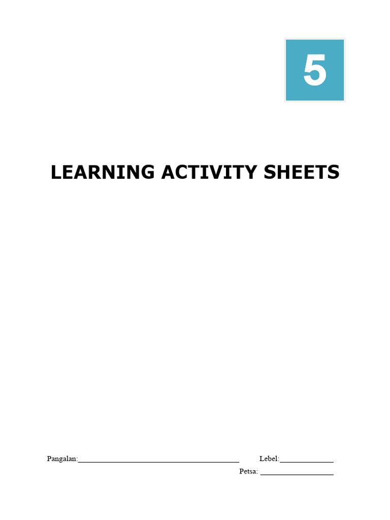 Learning Activity Sheets Oct 31 and Nov 3 | PDF