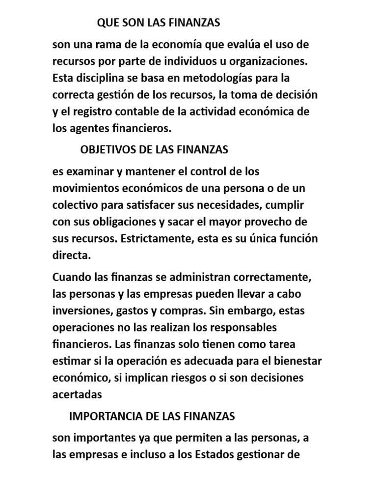Introducción a las Finanzas y su Importancia | PDF | Economias | Business