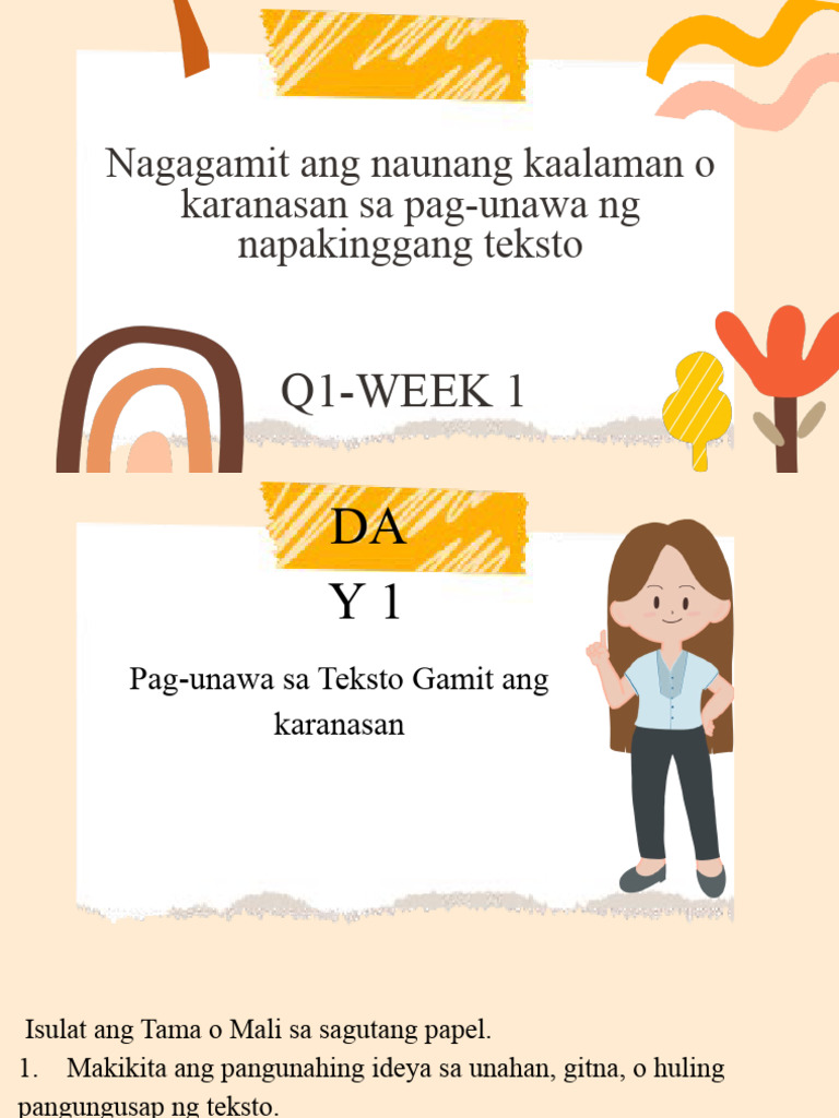 Q1 Filipino2 Week1 | PDF