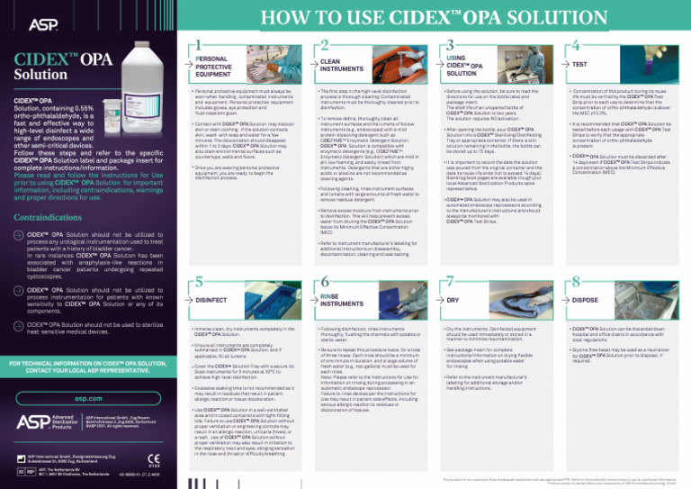 Protective Equipment Cidex OPA Solution: Clean Instruments | PDF ...