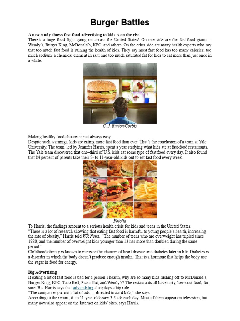 Burger Battles | PDF | Fast Food | Obesity