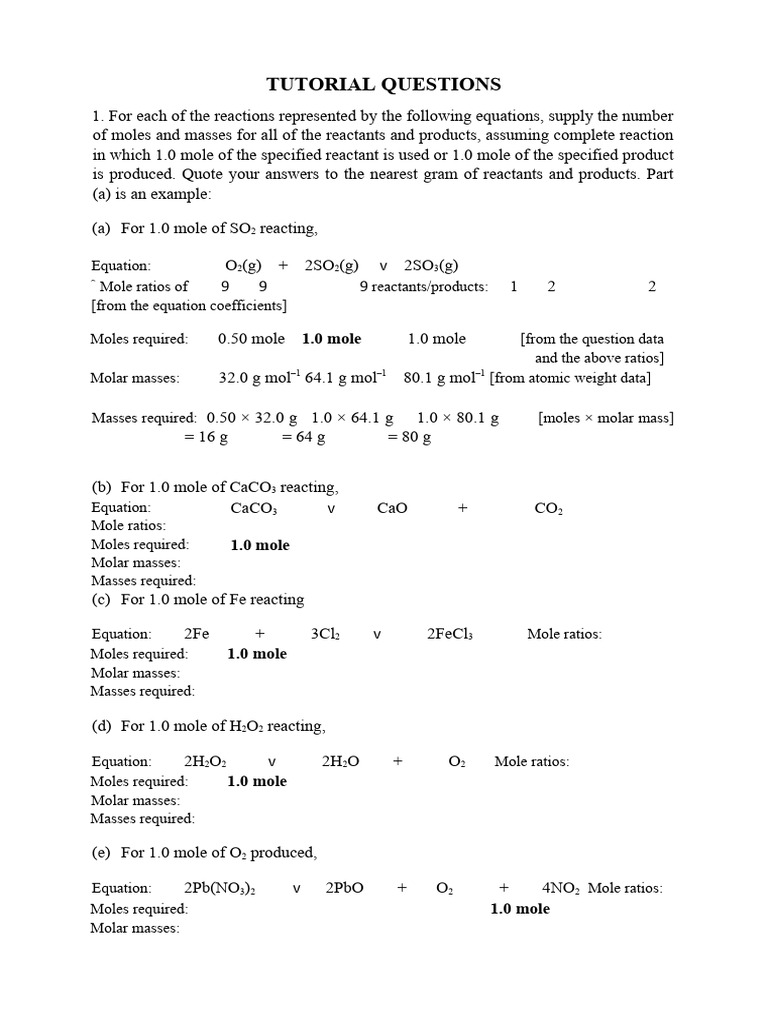 Tutorial Question | PDF | Aluminium | Chlorine