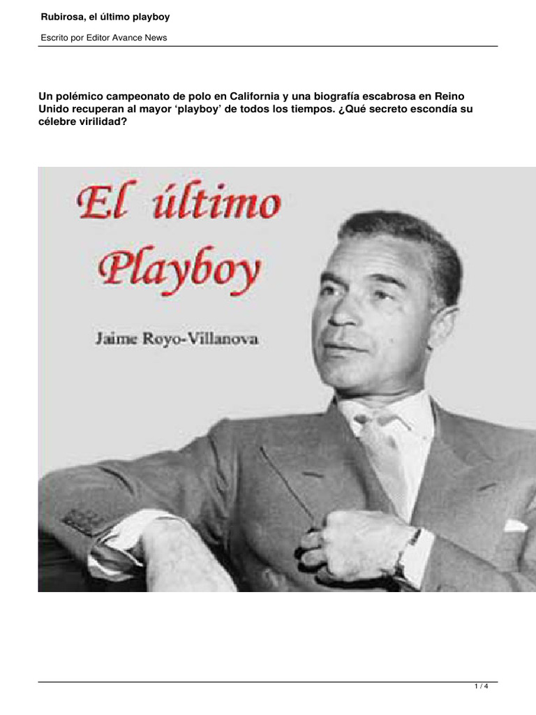 1689 Rubirosa El Ultimo Playboy | PDF