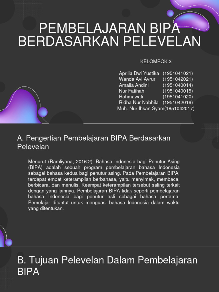 Pembelajaran Bipa Berdasarkan Pelevelan | PDF