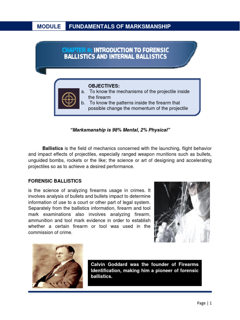 Chapter 8 - Introduction To Forensic Ballistics and Internal Ballistics ...