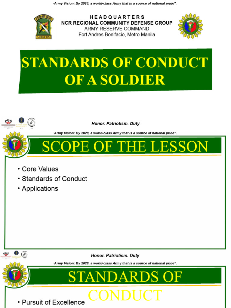 Soldier Standards of Conduct Overview | PDF | Disciplines