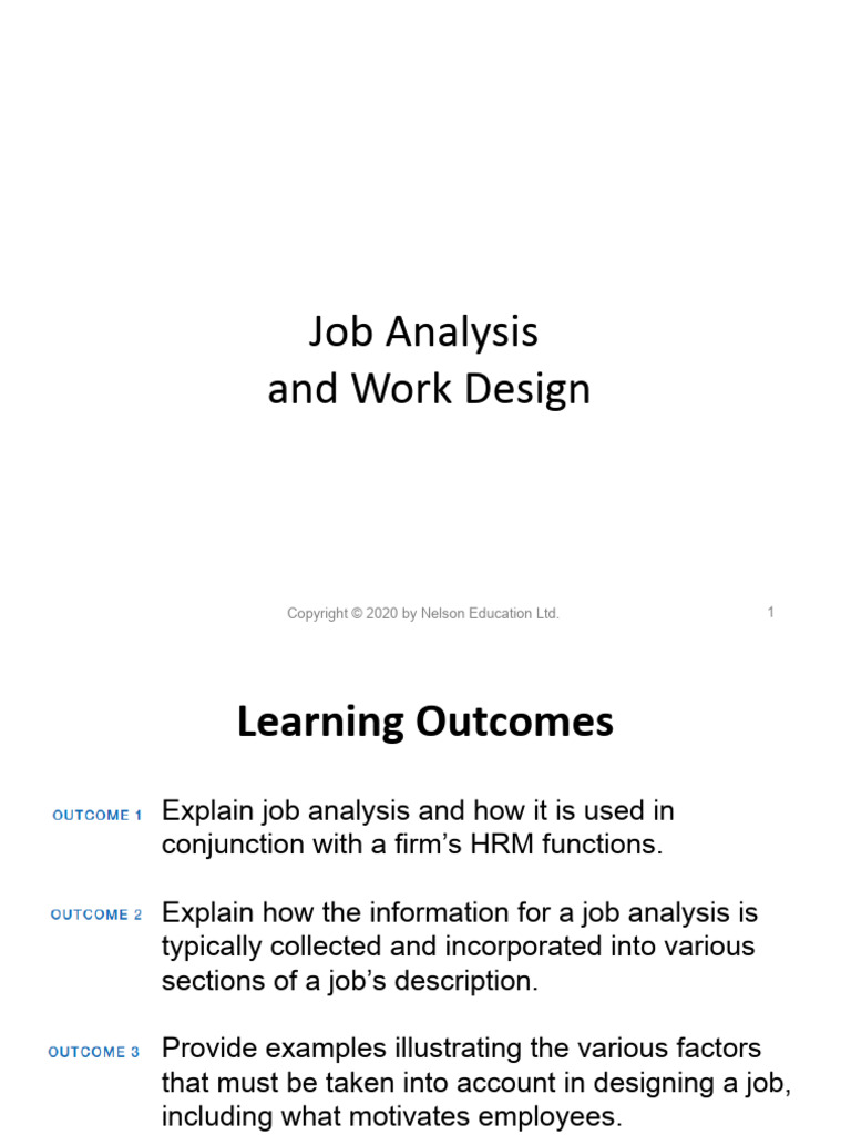 OBHR CH 4 Job Analysis and Work Design | PDF | Human Resource ...