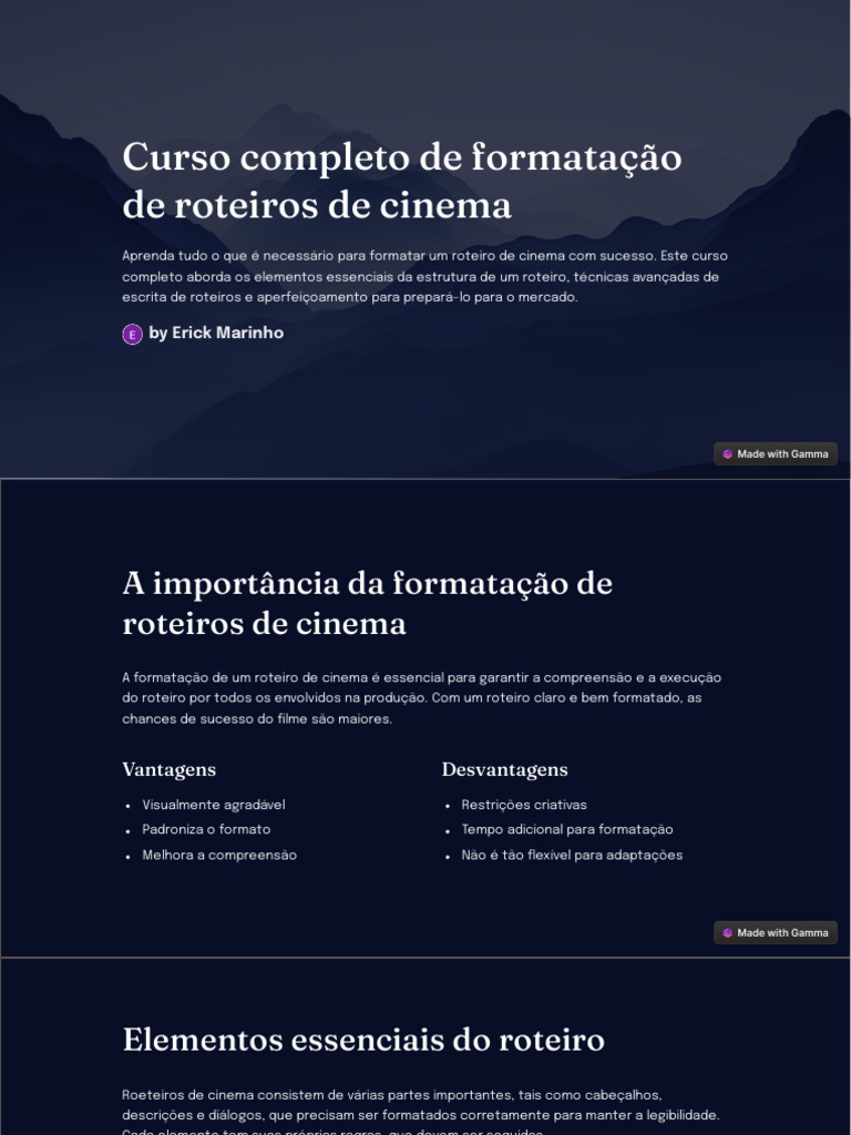 Curso Completo de Formatacao de Roteiros de Cinema | PDF | Roteiro | Fotografia cinematográfica