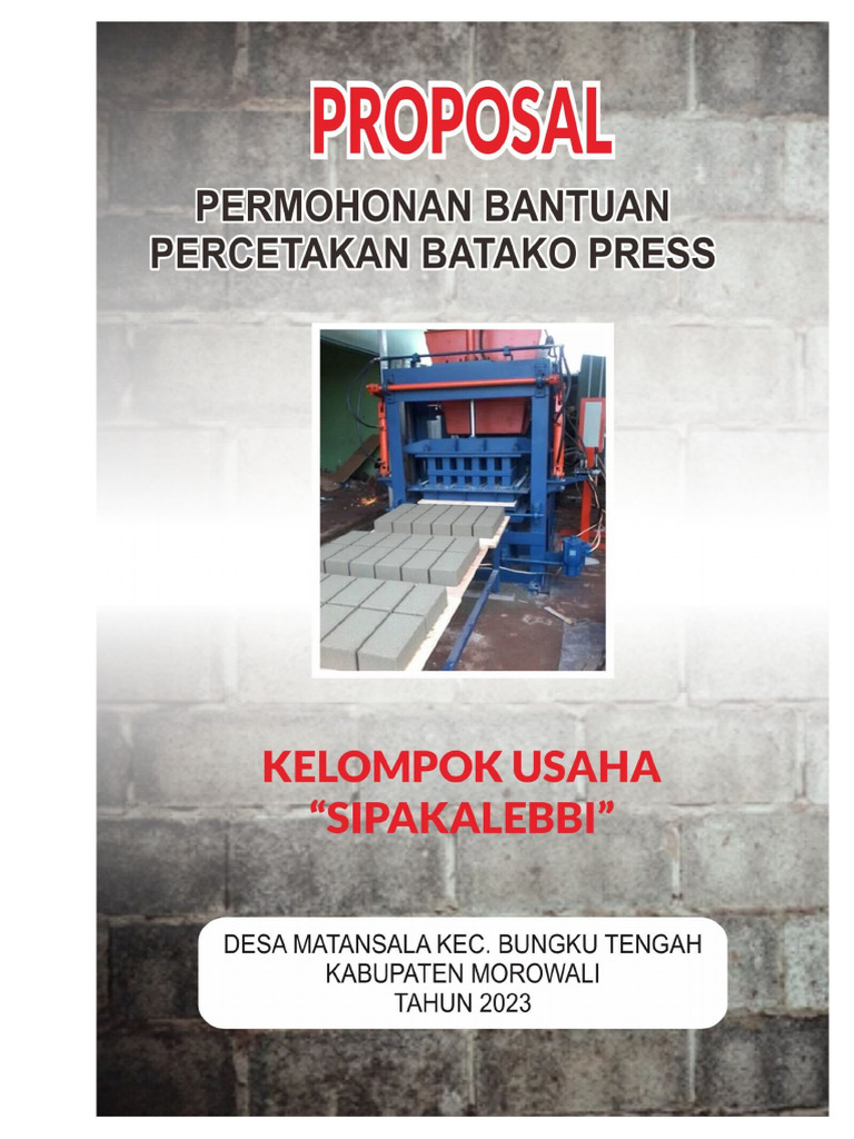 Proposal Bantuan Mesin Batako Pres | PDF
