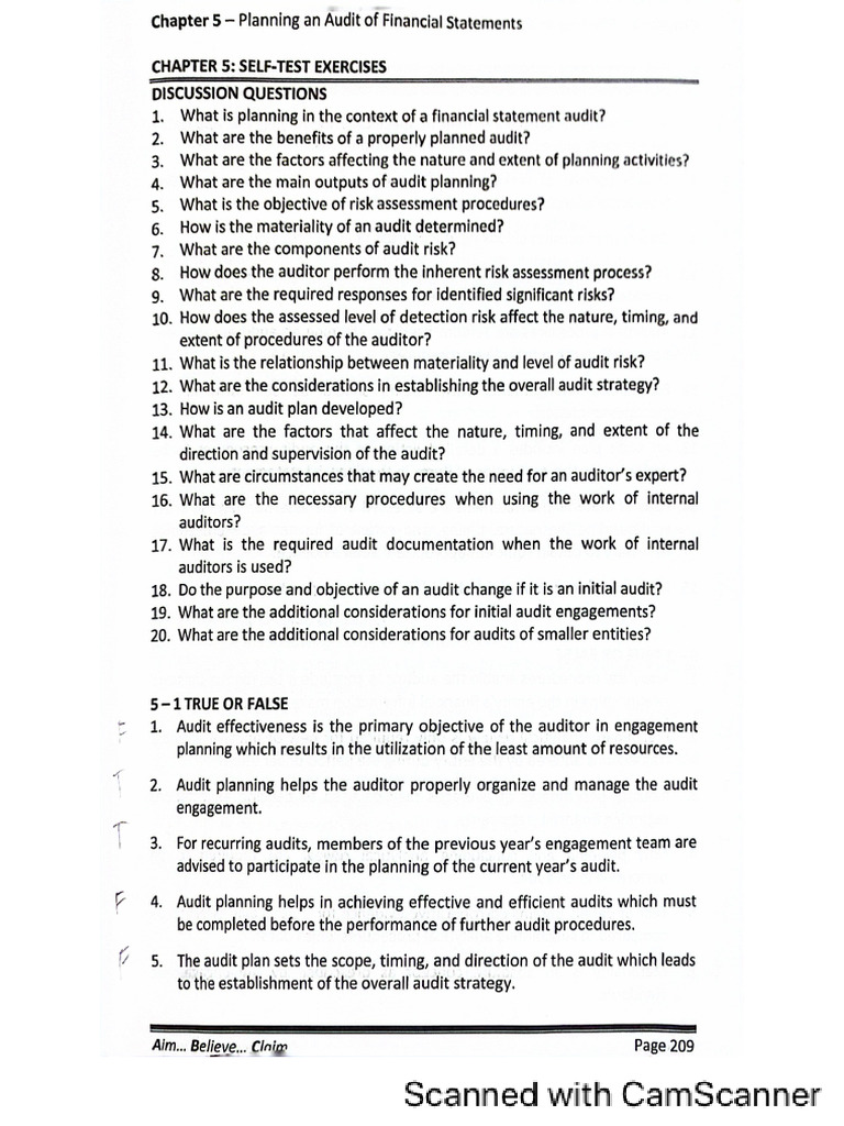 Auditing Chapter 5 | PDF