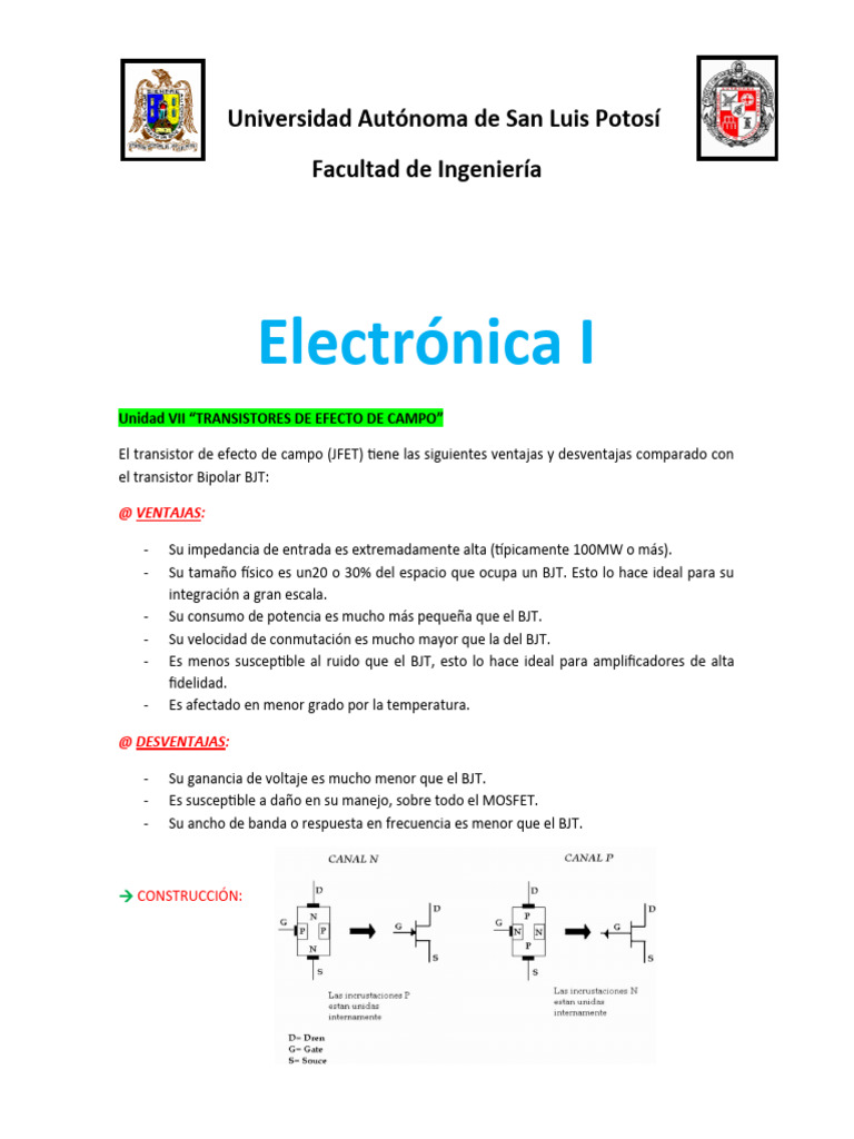 Electrónica I (Apuntes) U7 | PDF | Transistor de unión bipolar | Transistor
