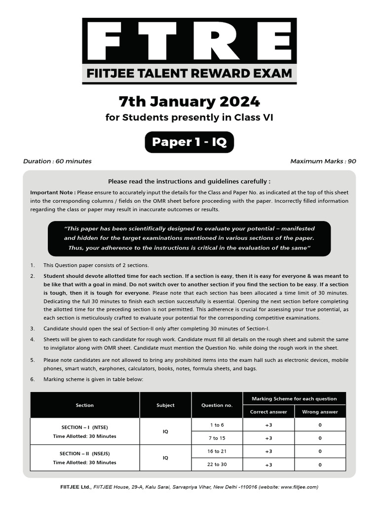 FTRE Answer Key | PDF