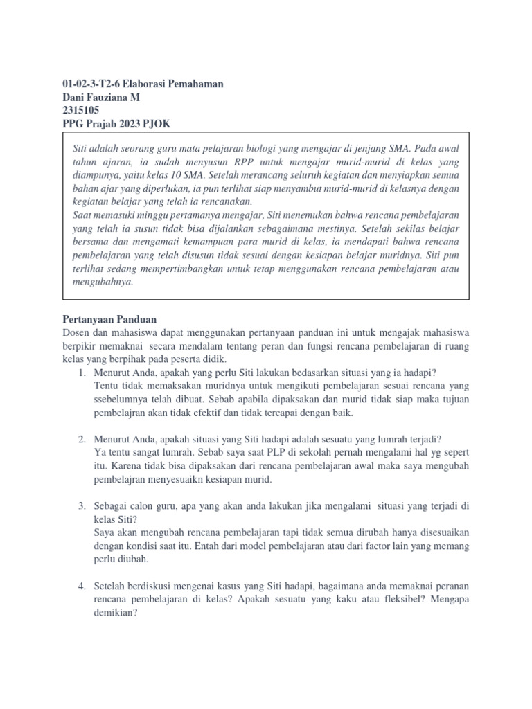 01-02-3-T2-6 Elaborasi Pemahaman | PDF