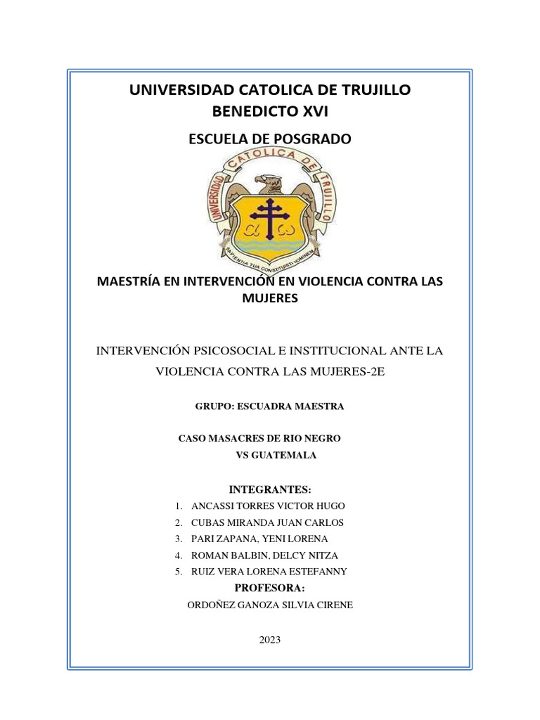Caso Rio Negro Vs Guatemala | PDF | Violación | Guatemala