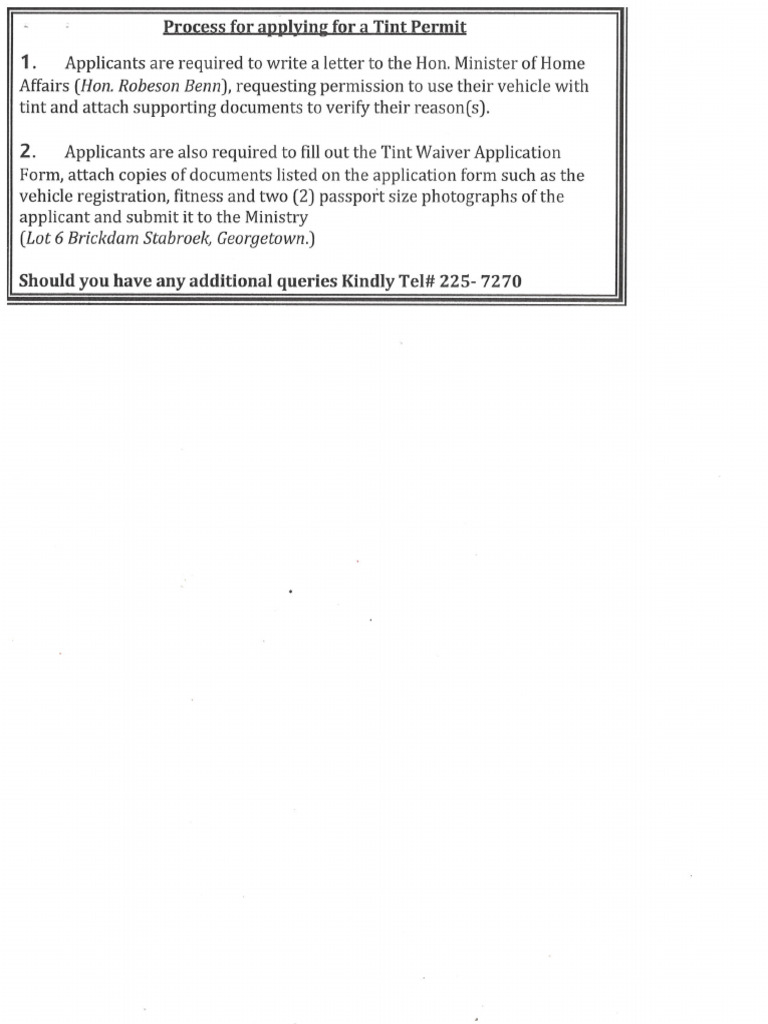 Tint Waiver Application | PDF