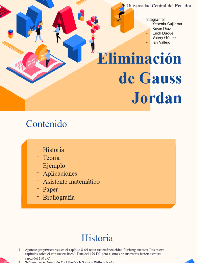 Eliminacion de gauss jordan | PDF | Matemáticas | Álgebra