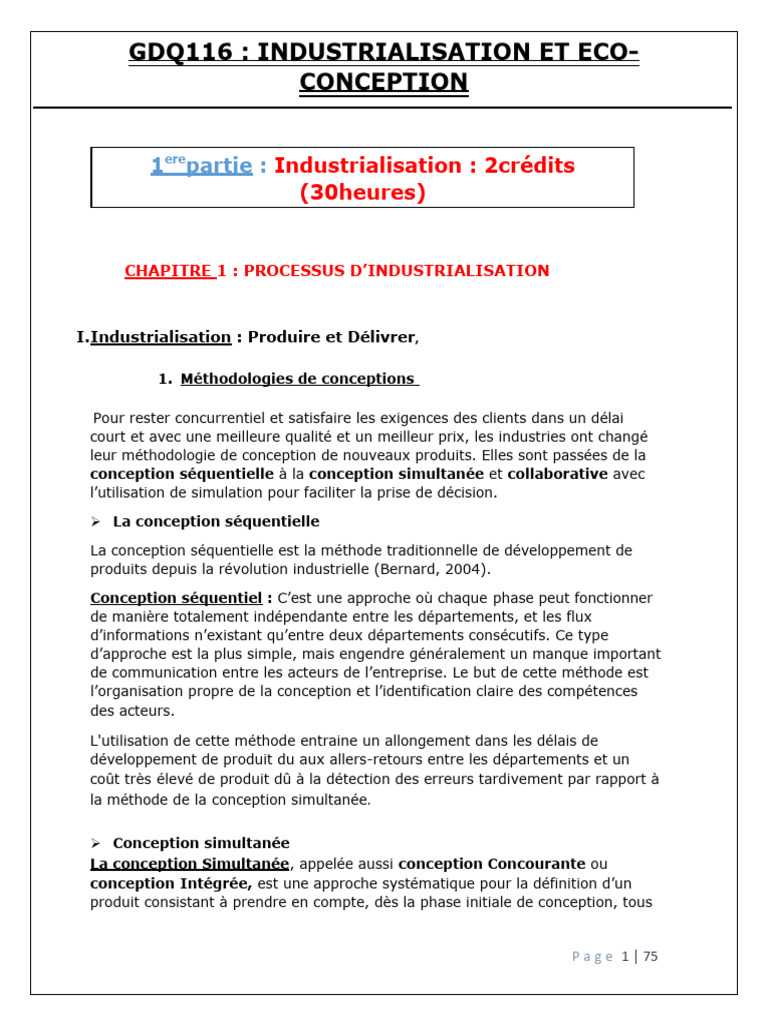 GDQ 116-Industrilisation Et Eco Conception | PDF | Inventaire | Lean (production)
