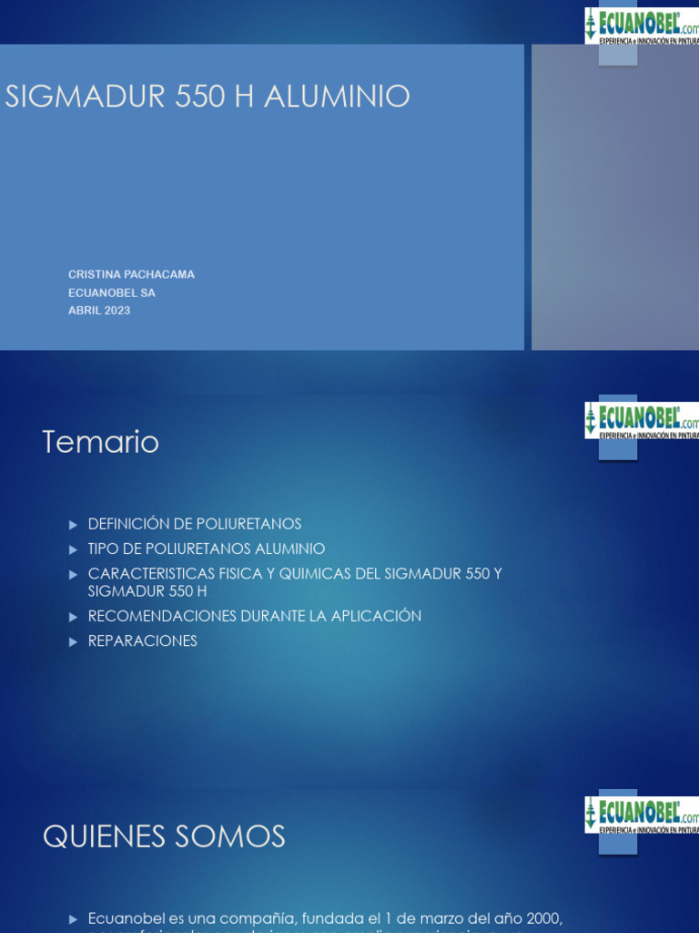 SIGMADUR 550 H | PDF | Aluminio | Poliuretano