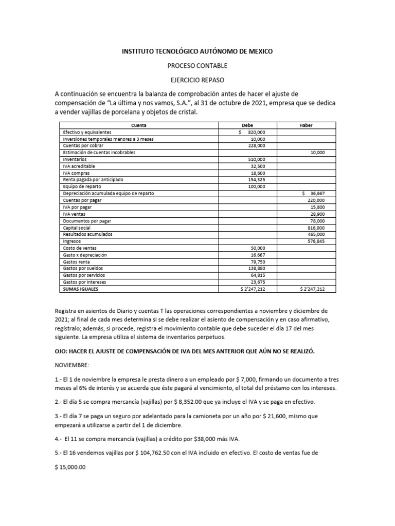Conta Ejercicio | PDF | Contabilidad | Depreciación
