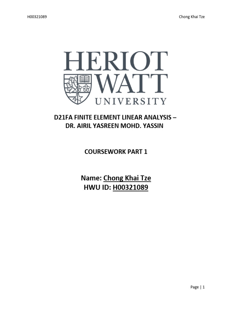 Coursework 1 KhaiTze | PDF | Bending | Beam (Structure)