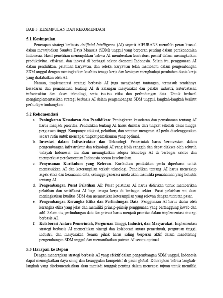 BAB 5 Kesimpulan Dan Saran | PDF