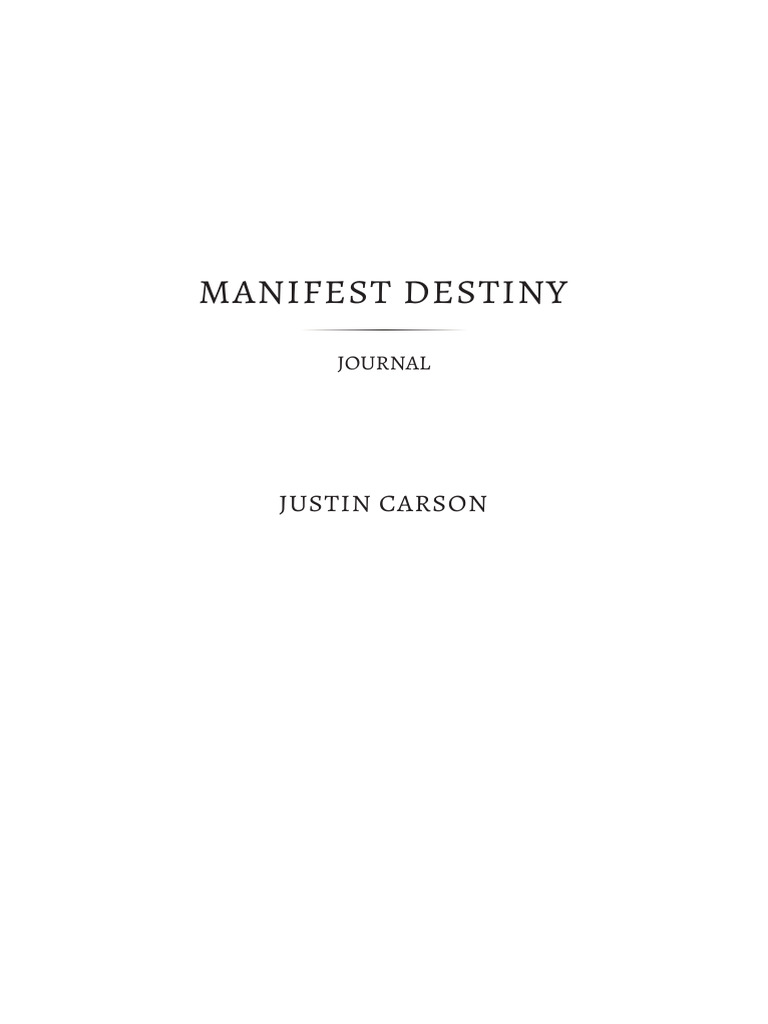 Manifest Destiny Print | PDF | Thought | Mind