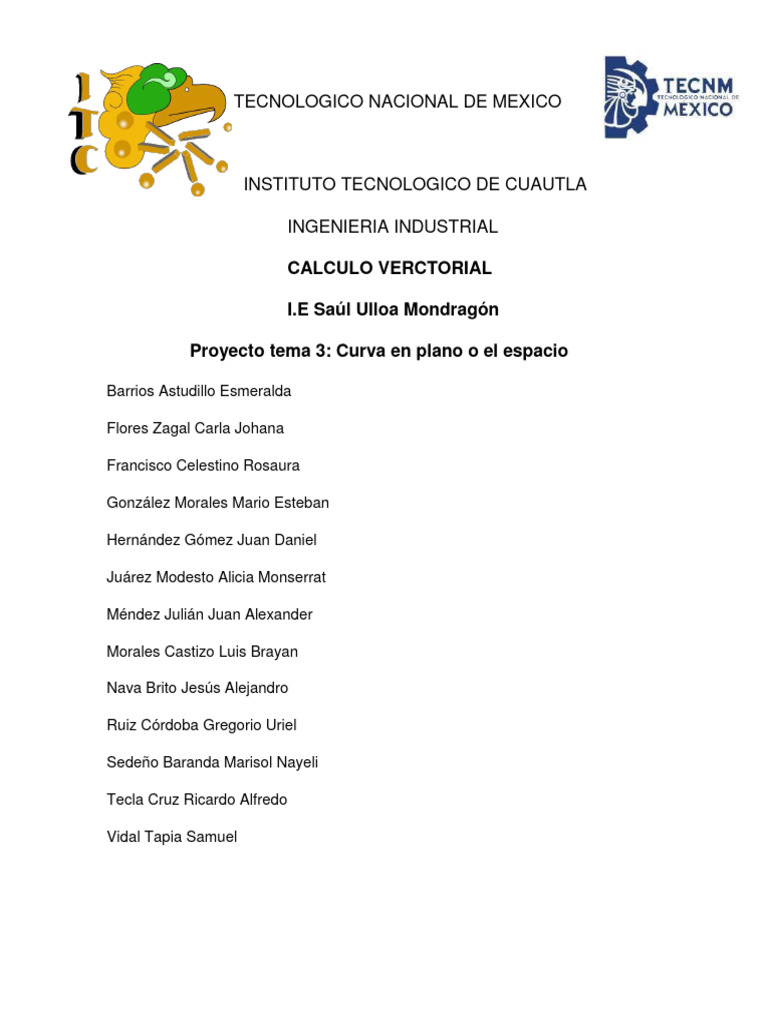 Proyecto Tema 3 C.V | PDF | Sistema coordinado | Geometría