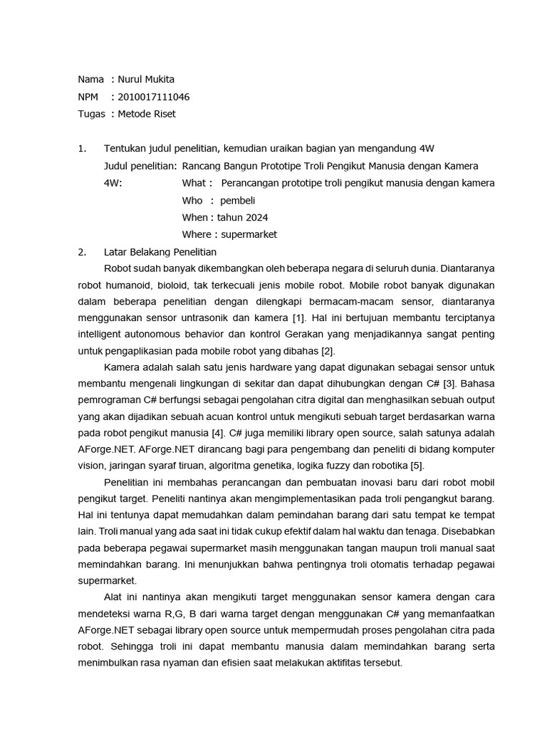 Tugas Metode Riset Nurul Mukita | PDF