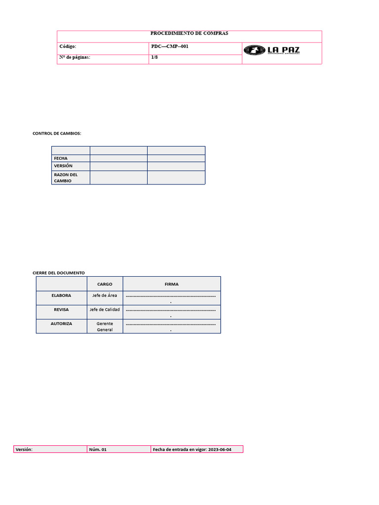 Procedimiento de Compras | PDF | Business | Calidad (comercial)