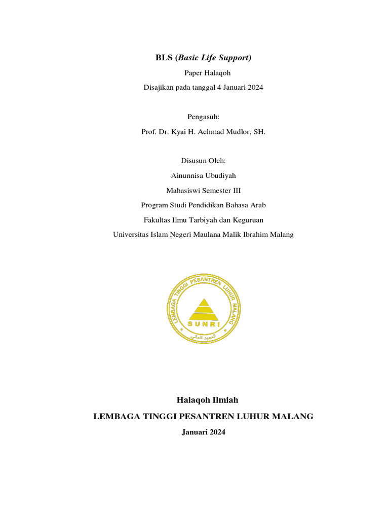 Sains - Basic Life Support - Ainun Ubudiyah | PDF