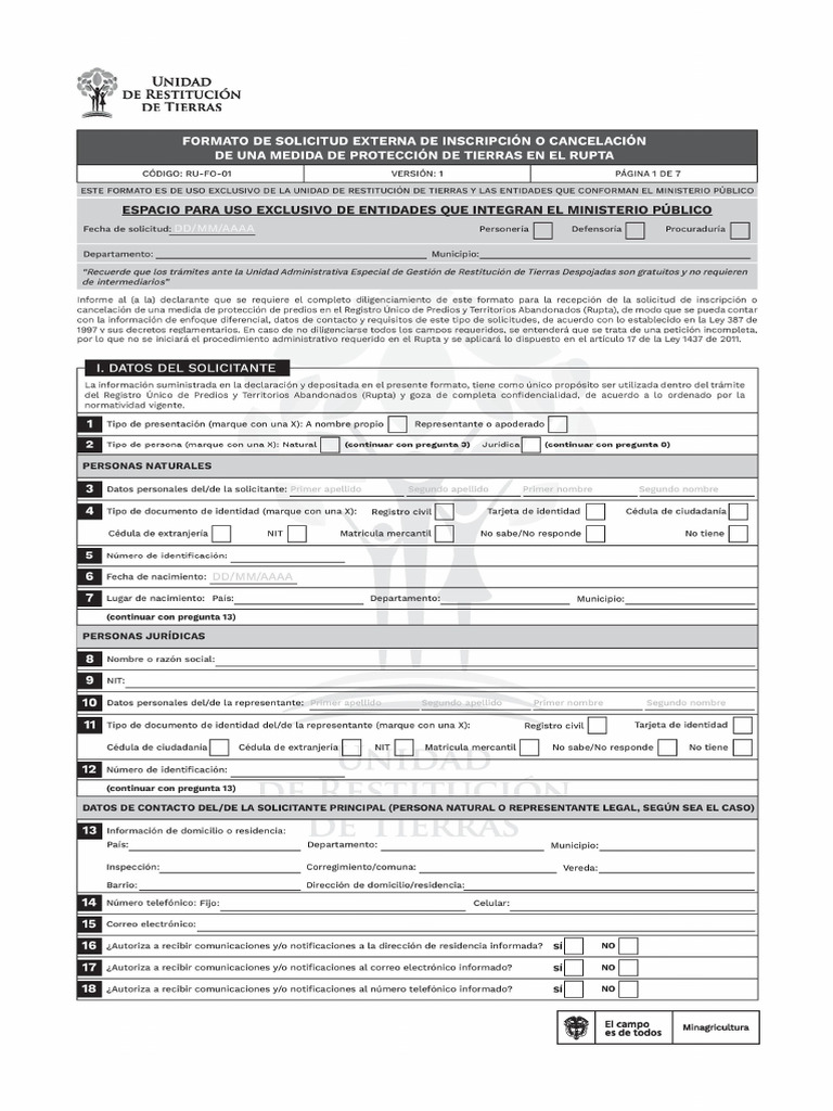 Ru-Fo-01 Solicitud Externa de Inscripción Ó Cancelación de Una Medida ...